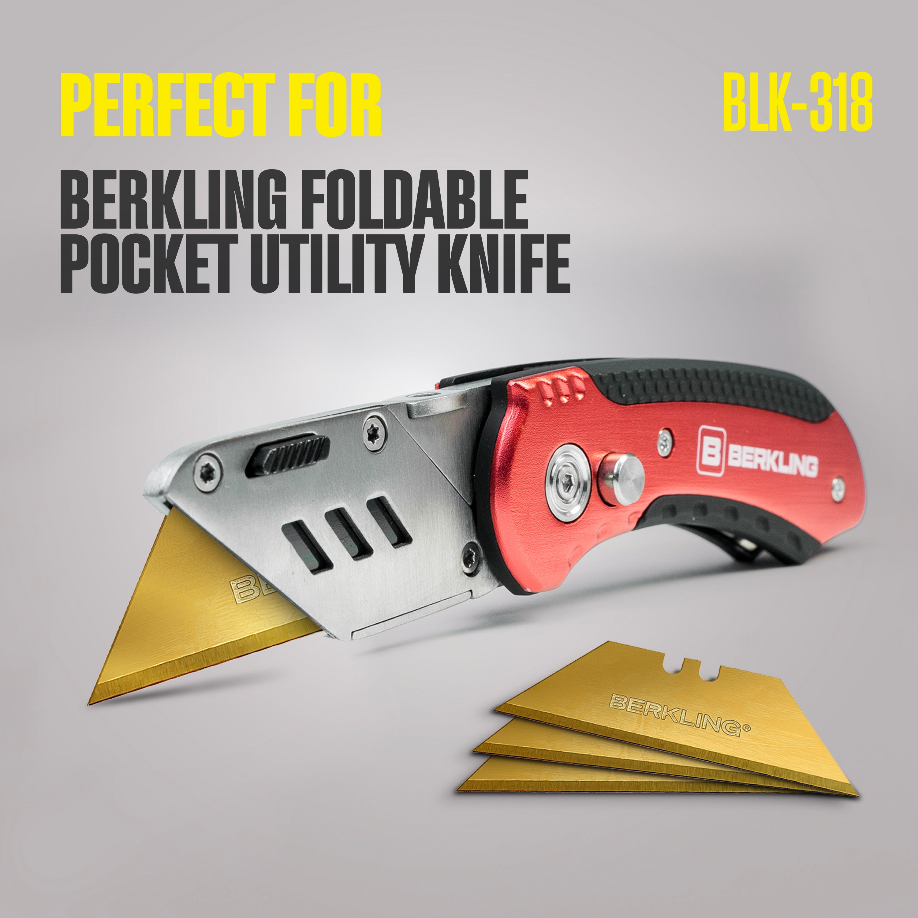 Berkling Titanium Plated SK2H Utility Knife Blades 50-Pack With Dispen