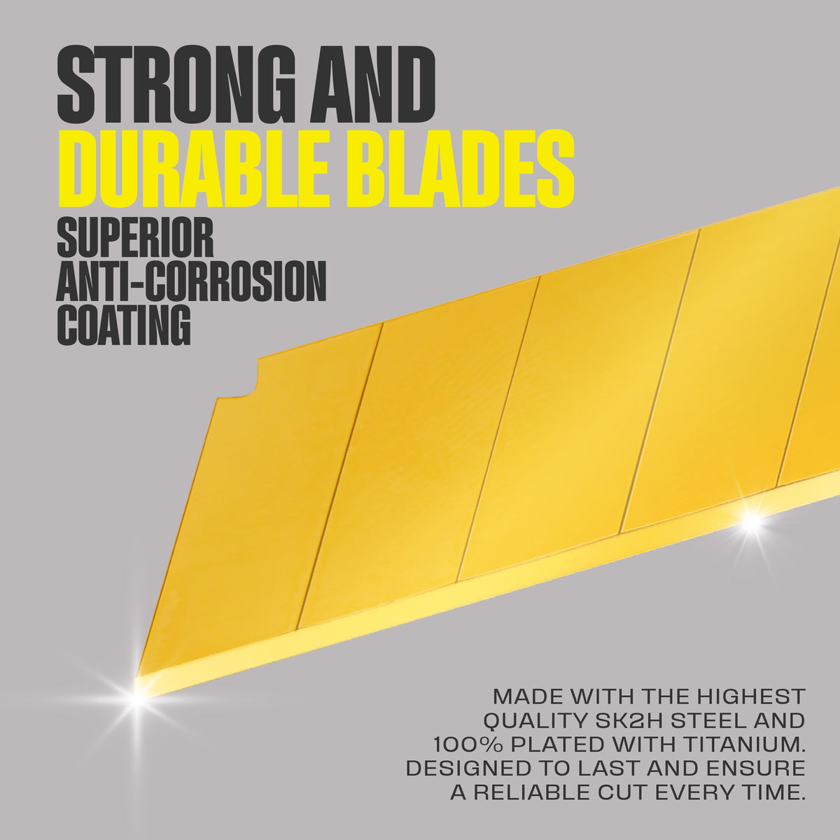 Berkling 18mm Utility Knife Blades, Titanium-Plated SK2H Steel Replace