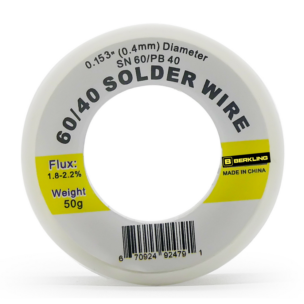 Berkling 60/40 Tin Lead Rosin Core Solder Wire | 0.4mm 100g - High ...