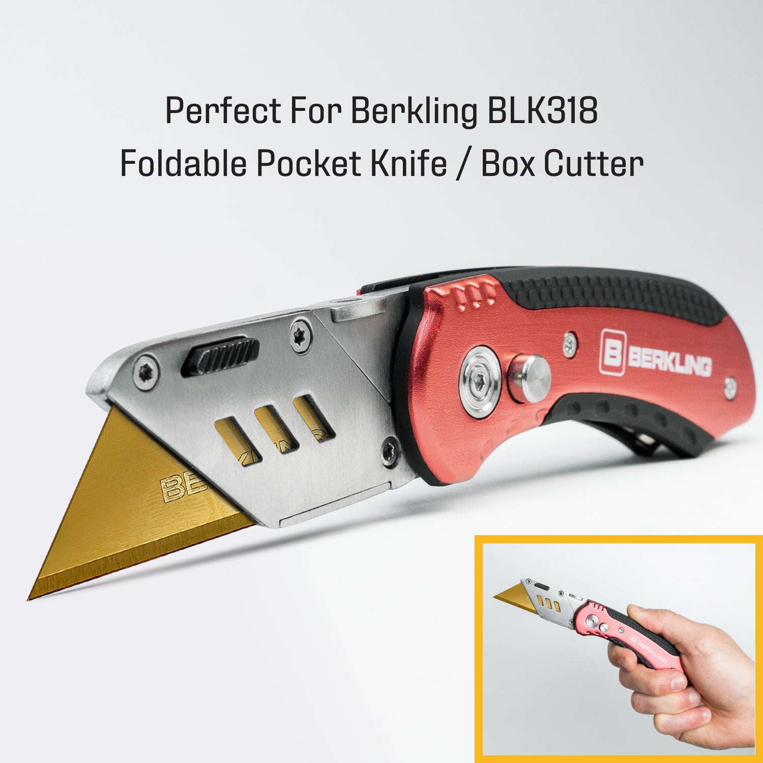 Berkling Titanium Plated SK2H Utility Knife Blades 50-Pack With Dispen